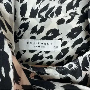Equipment | Dresses | Equipment Femme Leema Blackwhite Leopard Print ...